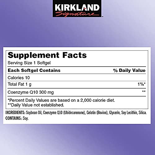 Kirkland Signature Coq10 300mg 100 Softgels-Supplementing with CoQ10 Supports Heart and Antioxidant Health and May Help Support Healthy Aging