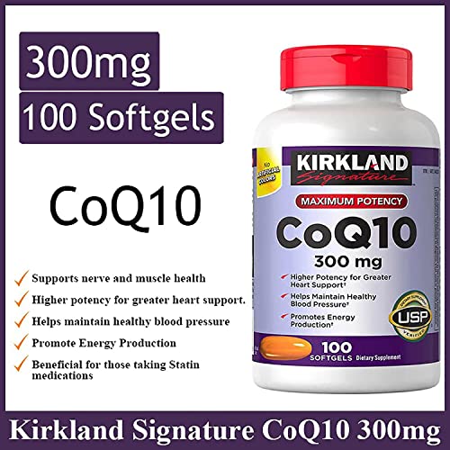 Kirkland Signature Coq10 300mg 100 Softgels-Supplementing with CoQ10 Supports Heart and Antioxidant Health and May Help Support Healthy Aging