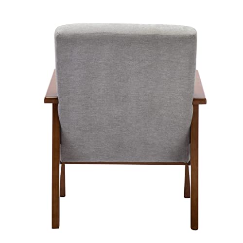 Porthos Home Sena Accent Chair with Sleek Wooden Legs and Arms, Thick Cushions and Suede Upholstery - Suitable for Living Rooms, Bedrooms and Small Offices…