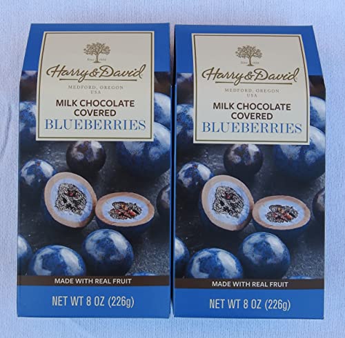 Harry & David Milk Chocolate Covered Blueberries, 8 ounces (8 oz, 2-Pack)