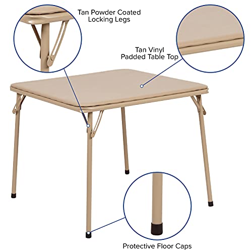 Flash Furniture Kids Tan 5 Piece Folding Table and Chair Set