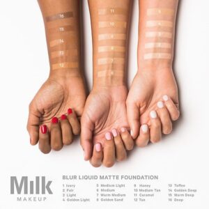 Blur Liquid Matte Foundation Warm Medium - Medium with golden peach undertones