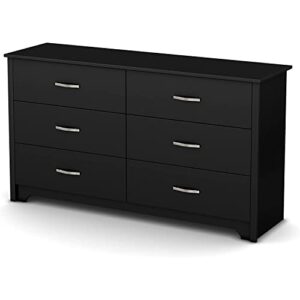 south store furniture fusion 6-drawer double dresser pure black