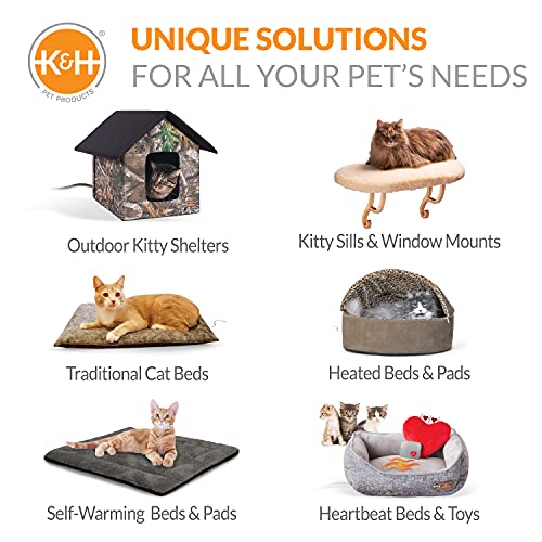 K&H PET PRODUCTS Universal Mount Kitty Sill Cat Window Perch 14 X 24 Inches Hooded Fleece with Window