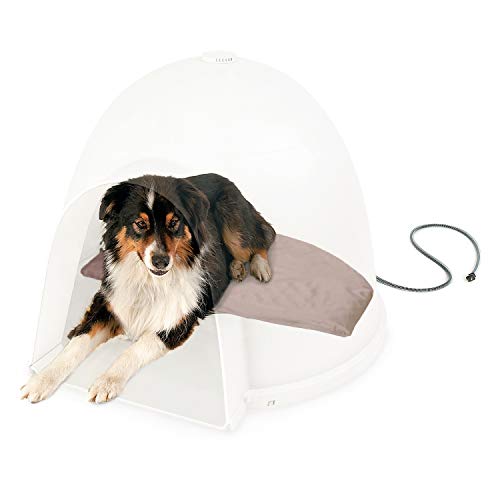 K&H Pet Products Lectro-Soft Igloo Style Dog Bed Brown Large 17.5 X 30 Inches