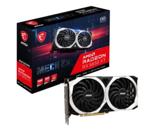 msi gaming radeon rx 6650 xt 128-bit 8gb gddr6 dp/hdmi dual torx 3.0 fans freesync directx 12 vr ready oc graphics card (rx 6650 xt mech 2x 8g oc)