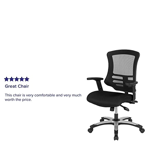 Flash Furniture High Back Black Mesh Multifunction Executive Swivel Ergonomic Office Chair with Molded Foam Seat and Adjustable Arms