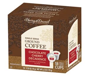 harry & david single serve coffee, chocolate cherry decadence, 18 count box