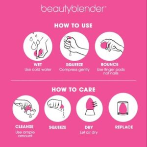 The BEAUTYBLENDER Original Pink Blender Makeup Sponge for blending liquid Foundations, Powders and Creams. Flawless, Professional Streak Free Application Blend, Vegan, Cruelty Free and Made in the USA