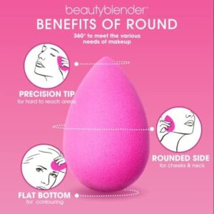 The BEAUTYBLENDER Original Pink Blender Makeup Sponge for blending liquid Foundations, Powders and Creams. Flawless, Professional Streak Free Application Blend, Vegan, Cruelty Free and Made in the USA