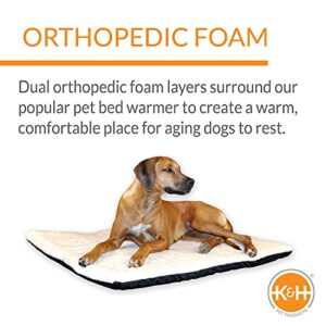 K&H Pet Products Ortho Thermo-Bed Heated Dog Bed Fleece X-Large 33 X 43 Inches