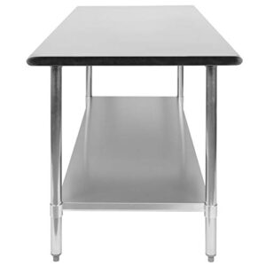 Flash Furniture Stainless Steel 18 Gauge Prep and Work Table with Undershelf - NSF Certified - 72" W x 30" D x 34.5" H