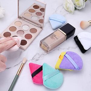 Ainiv 9PCS Powder Puffs, 2.76 inch Pure Cotton Soft Triangle Wedge Makeup Powder Puff for Loose Powder Mineral Powder Body Powder Cotton Velour Cosmetic Foundation Sponge Makeup Tool