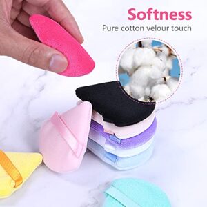 Ainiv 9PCS Powder Puffs, 2.76 inch Pure Cotton Soft Triangle Wedge Makeup Powder Puff for Loose Powder Mineral Powder Body Powder Cotton Velour Cosmetic Foundation Sponge Makeup Tool