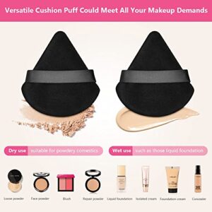 Ainiv 9PCS Powder Puffs, 2.76 inch Pure Cotton Soft Triangle Wedge Makeup Powder Puff for Loose Powder Mineral Powder Body Powder Cotton Velour Cosmetic Foundation Sponge Makeup Tool