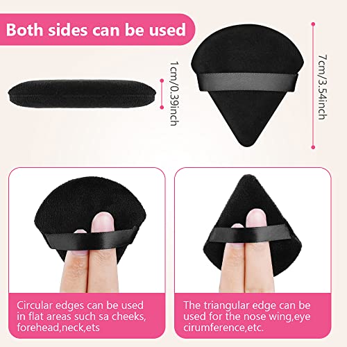 Ainiv 9PCS Powder Puffs, 2.76 inch Pure Cotton Soft Triangle Wedge Makeup Powder Puff for Loose Powder Mineral Powder Body Powder Cotton Velour Cosmetic Foundation Sponge Makeup Tool