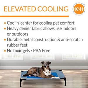 K&H PET PRODUCTS Coolin' Pet Cot, Cooling Cot for Dogs - Gray/Blue, Large 30 X 42 X 7 Inches