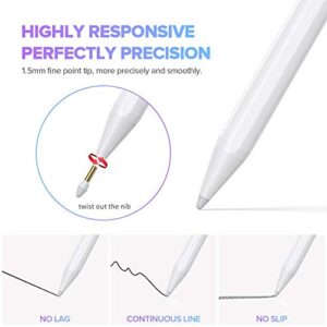 Stylus Pen for iPad with Palm Rejection& Fast Charge, Active Pencil Compatible with (2018-2022) Apple iPad Pro (11/12.9 Inch),iPad Air 3/4/5,iPad10/9/8/7/6, iPad Mini 5/6