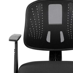 Flash Furniture Flash Fundamentals Mid-Back Black Mesh Swivel Task Office Chair with Pivot Back and Arms