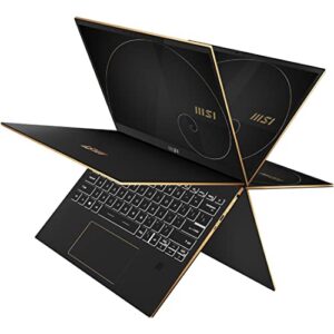 msi summit e13 flip evo 13.4″ fhd+ 120hz touch 2 in 1 business laptop: intel core i7-1260p iris xe 32gb lpddr5 1tb nvme ssd, 360-degree flip, thunderbolt 4, msi pen, win 11 pro: ink black a12mt-013