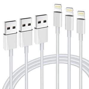 iphone charger 3pack apple mfi certified apple charger 6ft, lightning cable 6ft compatible with iphone 12 mini pro max se 11 xs max xr x 8 7 6 plus 5s ipad pro airpods