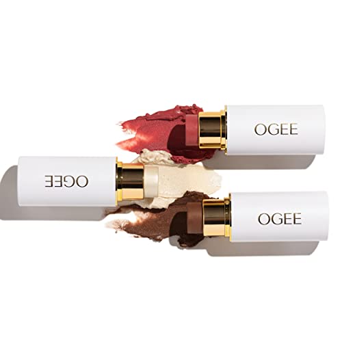 Ogee Sculpted Face Stick (TRIO) Crystal Contour Collection - Certified Organic Bronzer, Blush & Highlighter