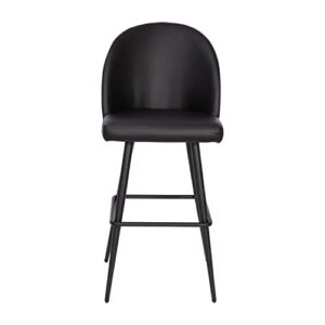 Flash Furniture Lyla Commercial Grade Modern Armless Barstools - Black LeatherSoft Upholstery - 30" Barstool - Contoured Backrest - Steel Frame & Footrest - Set of 2