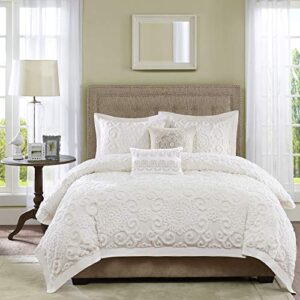 harbor house cotton comforter set – trendy tufted textured design, all season down alternative cozy bedding with matching shams, suzanna ivory king/cal king(110″x96″) 3 piece