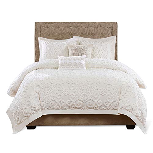 Harbor House Cotton Comforter Set - Trendy Tufted Textured Design, All Season Down Alternative Cozy Bedding with Matching Shams, Suzanna Ivory King/Cal King(110"x96") 3 Piece