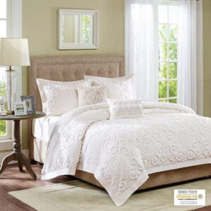 Harbor House Cotton Comforter Set - Trendy Tufted Textured Design, All Season Down Alternative Cozy Bedding with Matching Shams, Suzanna Ivory King/Cal King(110"x96") 3 Piece