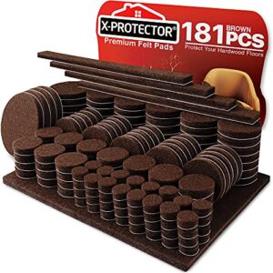 felt furniture pads x-protector 181 pcs premium furniture pads – felt pads furniture feet best wood floor protectors – protect your hardwood & laminate flooring!