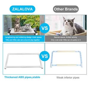 Cat Window Perch, Cat Hammock Window Seat w/Free Fleece Blanket 2023 Latest Screw Suction Cups Extra Large Sturdy Cat Bed Cat Resting Seat Hold Two Large Cats White Indoors (One Extra Suction Cup)