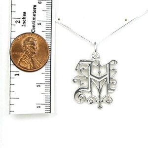 Initial Letter" H" Solid Sterling Silver Monogram Necklace - Story Card, Gift Boxed - Handcrafted in USA