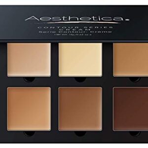 Aesthetica Cosmetics Cream Contour and Highlighting Makeup Kit - Contouring Foundation / Concealer Palette - Vegan & Cruelty Free - Step-by-Step Instructions Included