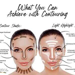 Aesthetica Cosmetics Cream Contour and Highlighting Makeup Kit - Contouring Foundation / Concealer Palette - Vegan & Cruelty Free - Step-by-Step Instructions Included