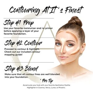 Aesthetica Cosmetics Cream Contour and Highlighting Makeup Kit - Contouring Foundation / Concealer Palette - Vegan & Cruelty Free - Step-by-Step Instructions Included