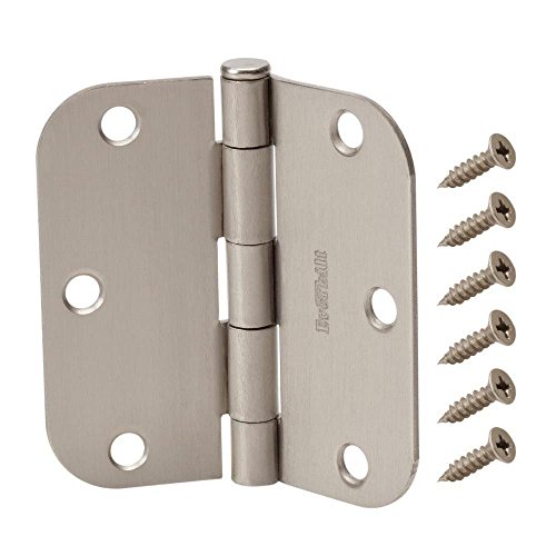 Everbilt 3-1/2 in. x 5/8 in. Radius Satin Nickel Door Hinge Value Pack (12 per Pack)