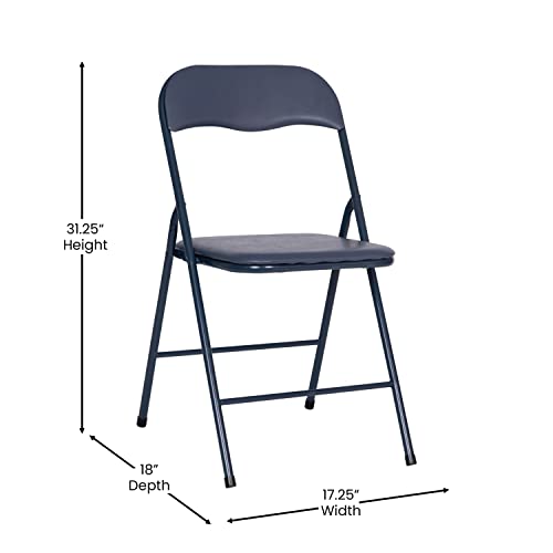 Flash Furniture 5 Piece Navy Folding Card Table and Chair Set