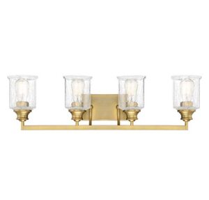 savoy house 8-1972-4-322 hampton warm brass 4-light bathroom vanity light (32″ w x 9″ h)