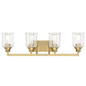 Savoy House 8-1972-4-322 Hampton Warm Brass 4-Light Bathroom Vanity Light (32" W x 9" H)