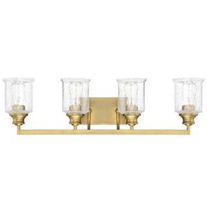 Savoy House 8-1972-4-322 Hampton Warm Brass 4-Light Bathroom Vanity Light (32" W x 9" H)