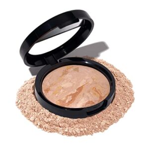 laura geller new york award-winning baked balance-n-brighten color correcting powder foundation – fair – buildable light to medium coverage – demi-matte natural finish