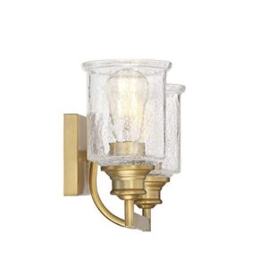 Savoy House 8-1972-2-322 Hampton Warm Brass 2-Light Bathroom Vanity Light (16" W x 9" H)