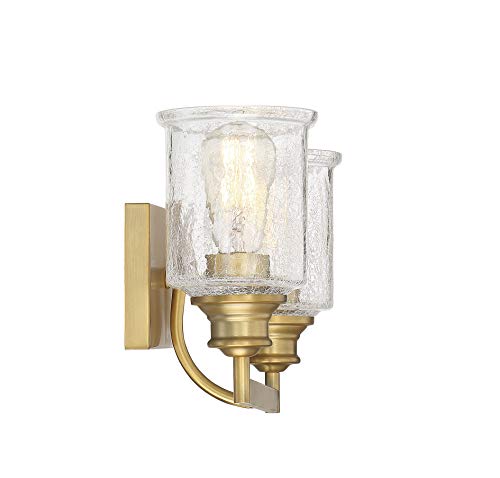 Savoy House 8-1972-2-322 Hampton Warm Brass 2-Light Bathroom Vanity Light (16" W x 9" H)