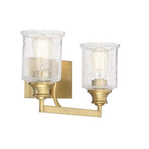 Savoy House 8-1972-2-322 Hampton Warm Brass 2-Light Bathroom Vanity Light (16" W x 9" H)