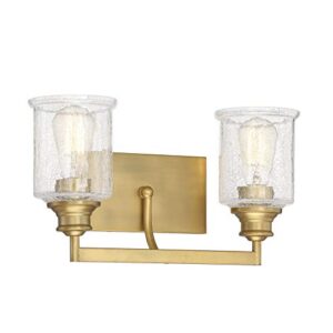 Savoy House 8-1972-2-322 Hampton Warm Brass 2-Light Bathroom Vanity Light (16" W x 9" H)