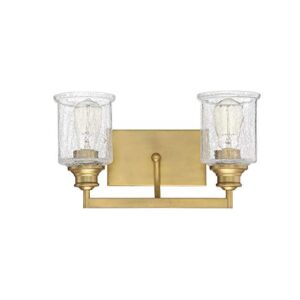 Savoy House 8-1972-2-322 Hampton Warm Brass 2-Light Bathroom Vanity Light (16" W x 9" H)