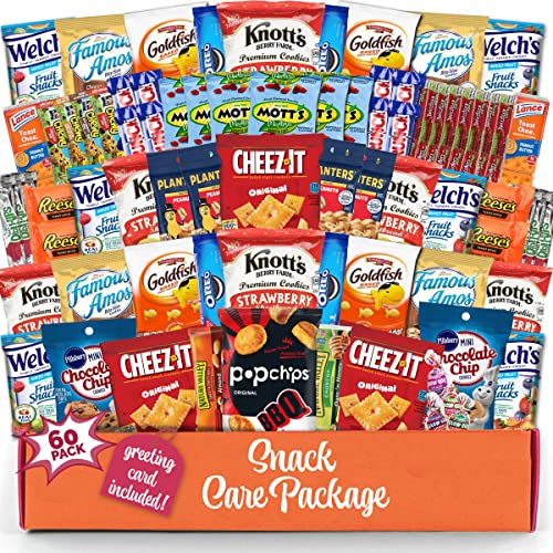 Easter Snack box care package Variety Pack snack pack(60 Count) candy Gift Basket for Kids Adults Teens Family College Student - Crave Food Birthday Arrangement Candy Chips Cookies