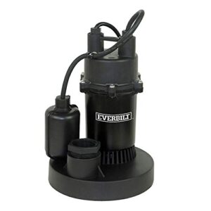 everbilt 1/3 hp aluminum submersible sump pump with tether