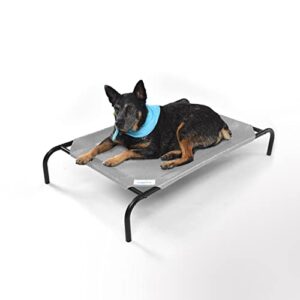 coolaroo the original cooling elevated pet bed, grey, medium